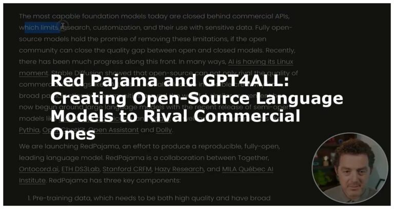Red Pajama and GPT4ALL: Creating Open-Source Language Models to Rival Commercial Ones - adsy.me