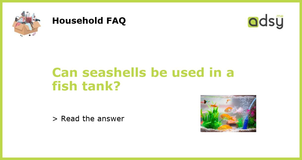 Can seashells be used in a fish tank?