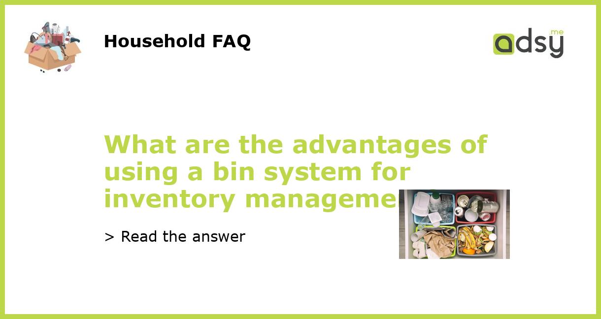 What are the advantages of using a bin system for inventory management?