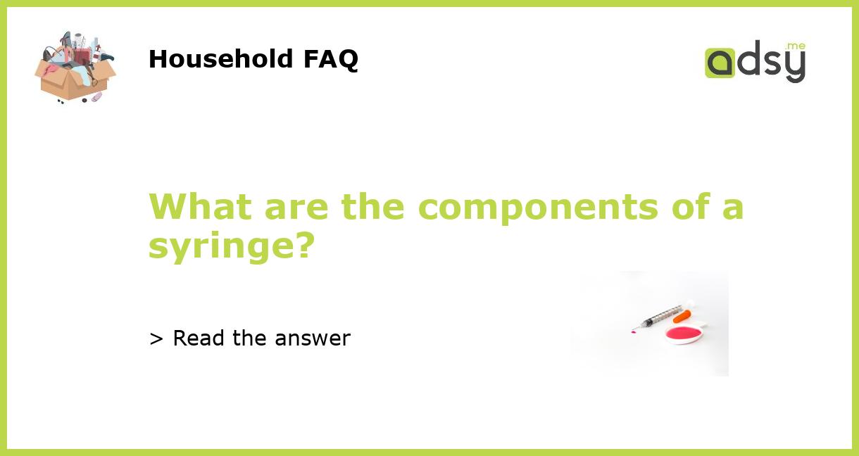 What are the components of a syringe?