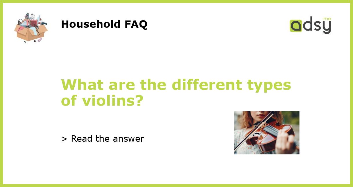 What are the different types of violins?