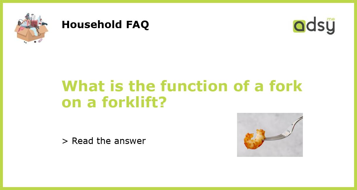 What is the function of a fork on a forklift?