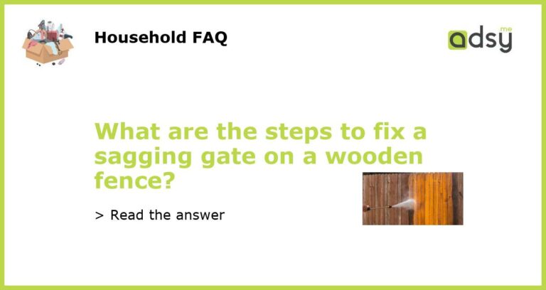 What are the steps to fix a sagging gate on a wooden fence?